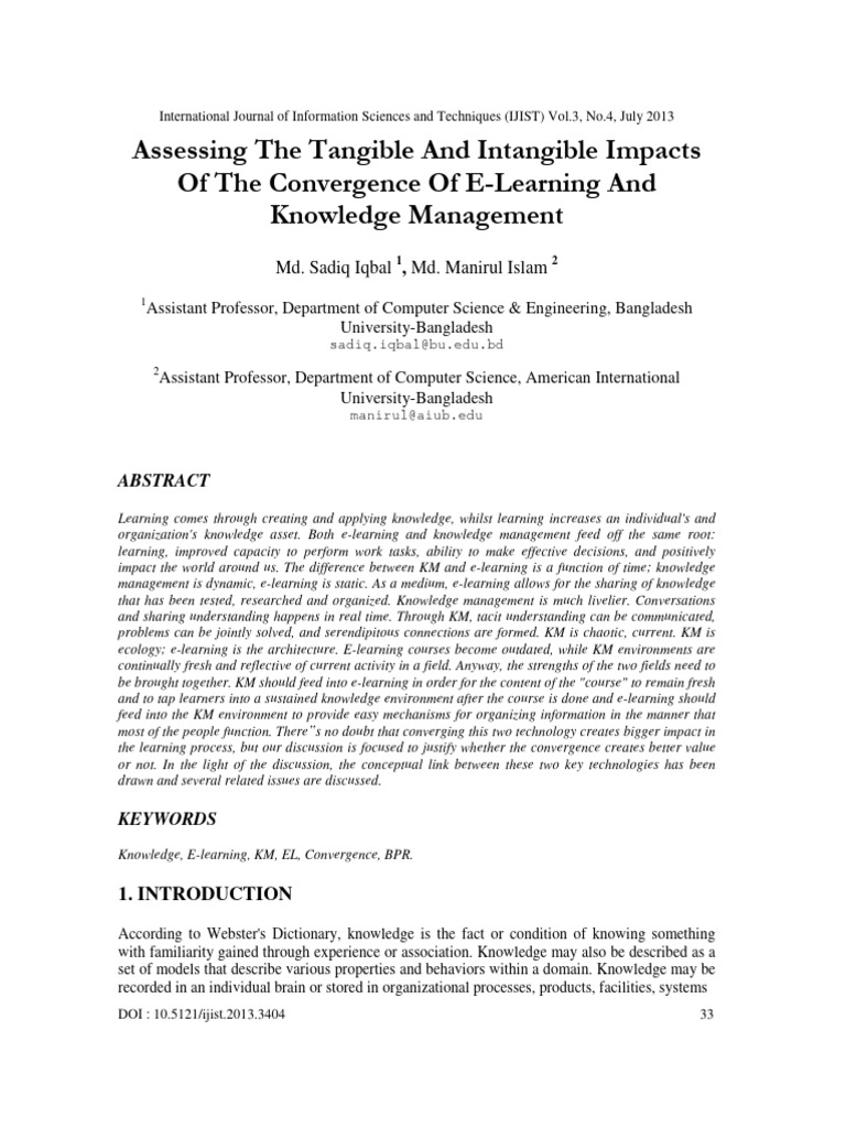 Assessing The Tangible And Intangible Impacts Of The Convergence Of E ... Assessing The Tangible And Intangible Impacts Of The Convergence Of E ...