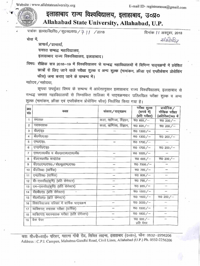 Revised FEE Structure | PDF
