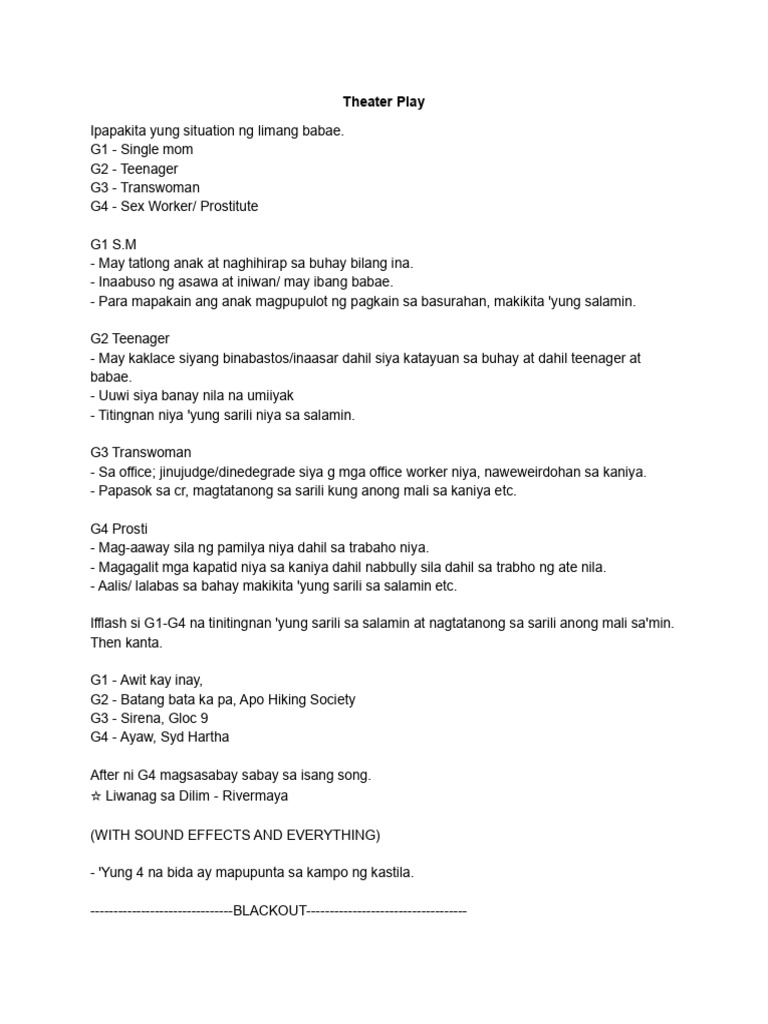 THEATER PLAY Final | PDF