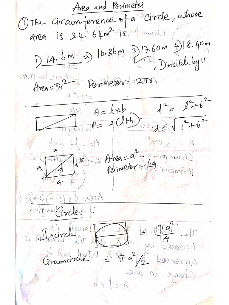 Area, Perimeter, Geometry, Probability | PDF