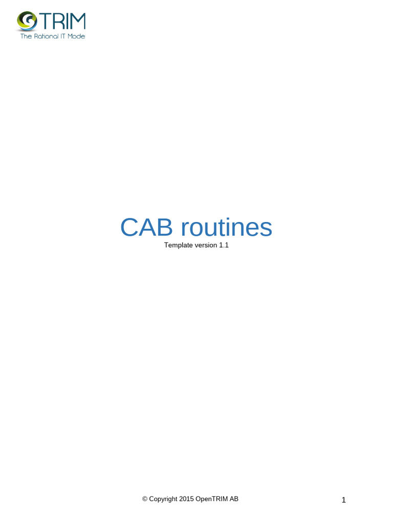 Template CAB Routines 1.1 | PDF | Computing