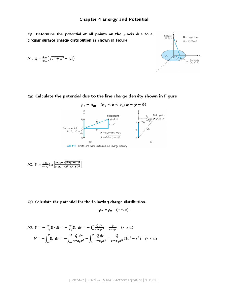 Energy and Potential in Electromagnetics | PDF | Electric Field ...