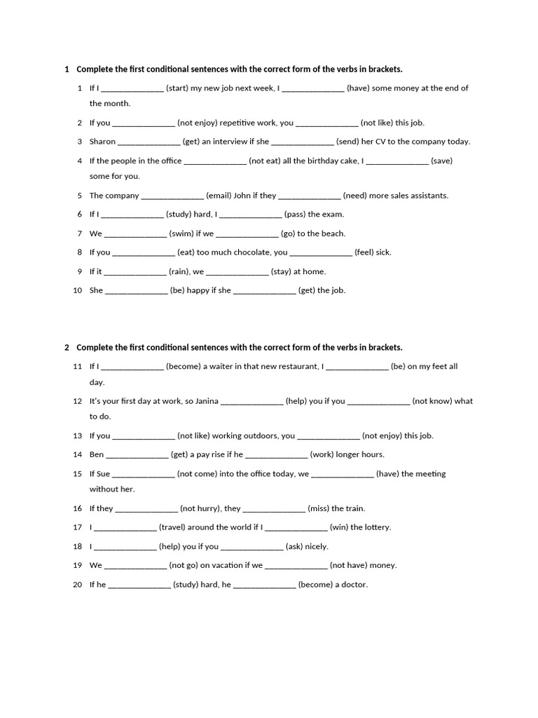 Test - First Conditional | PDF