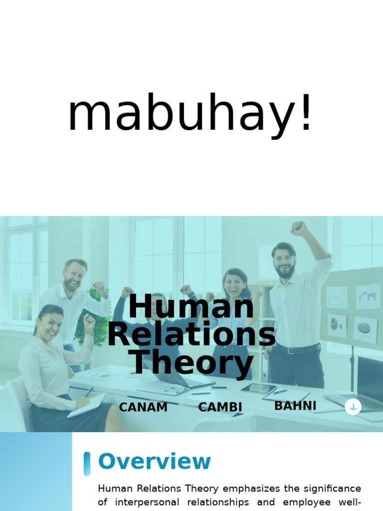 Human Relations Theory | PDF | Motivational | Motivation