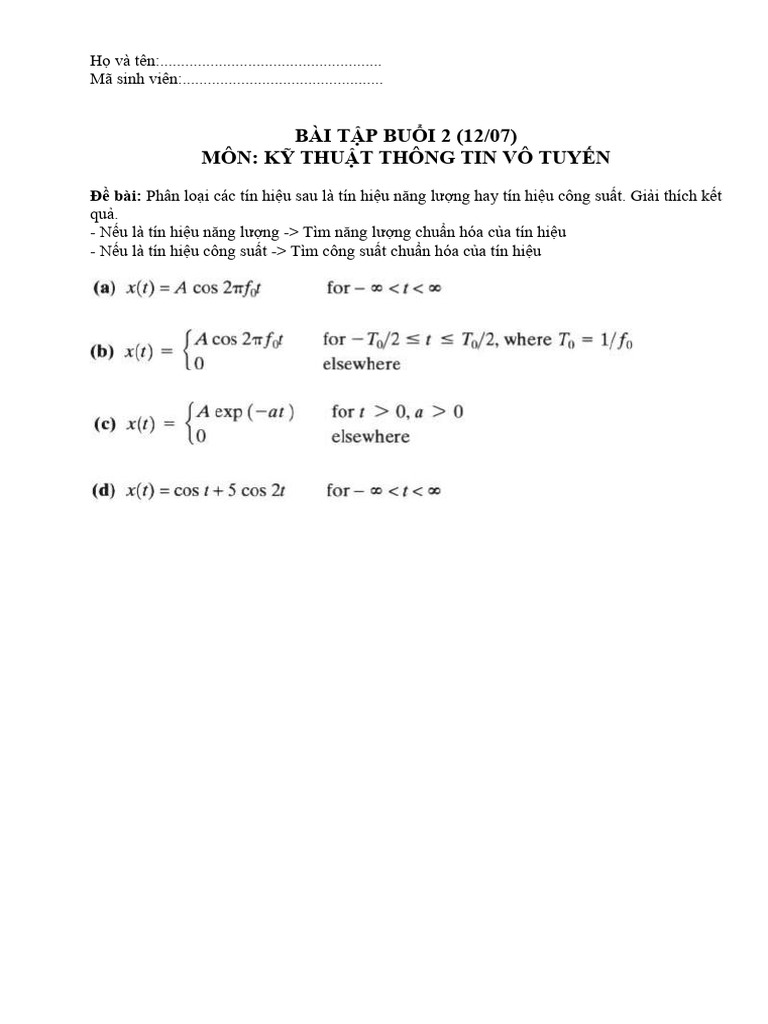Bài tập buoi 2 | PDF