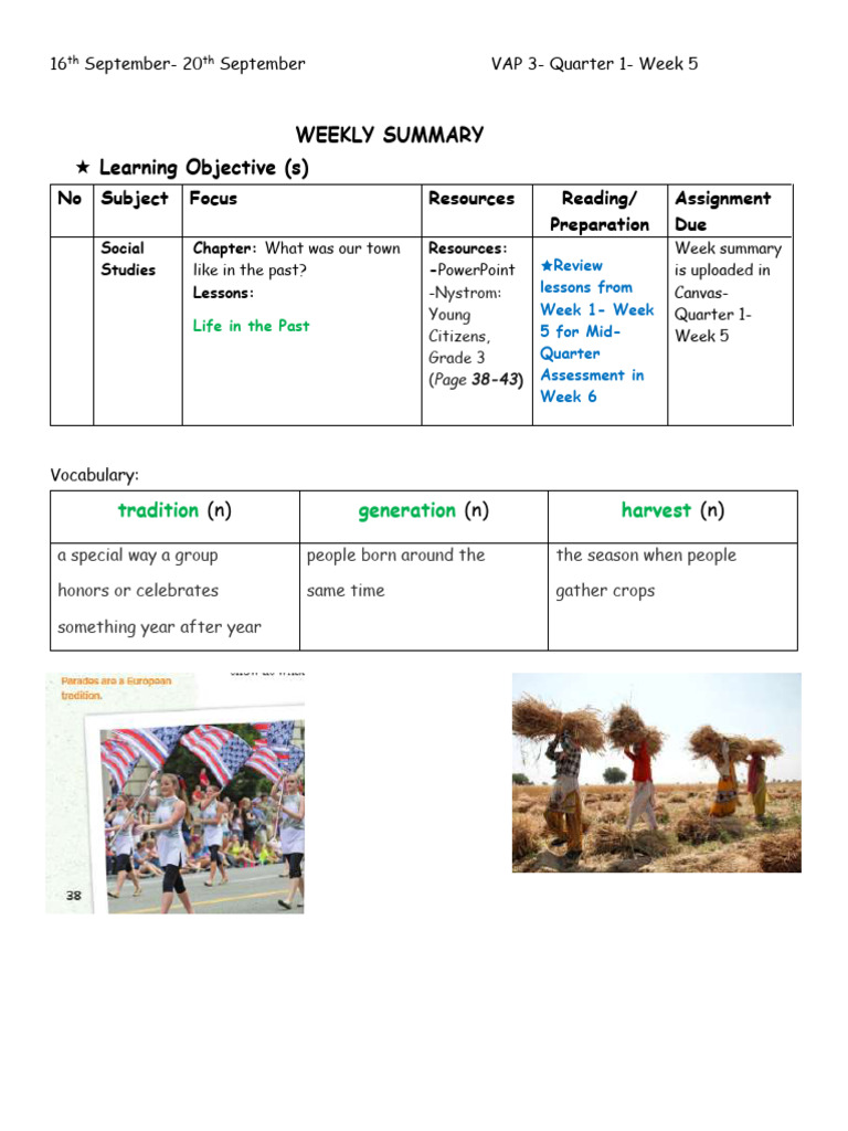 Social Studies 3 - Quarter 1 - Week 5 - Weekly Summary-2 | PDF