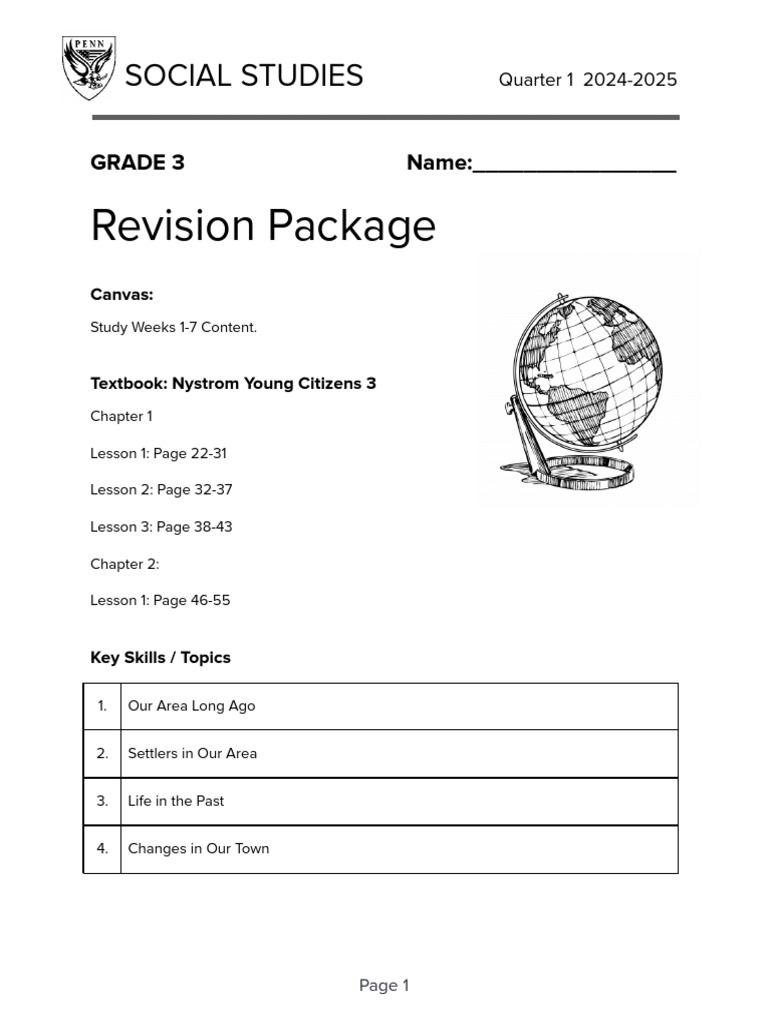 GRADE 3 - Social Studies - Revision Package (142 Copies) | PDF ...