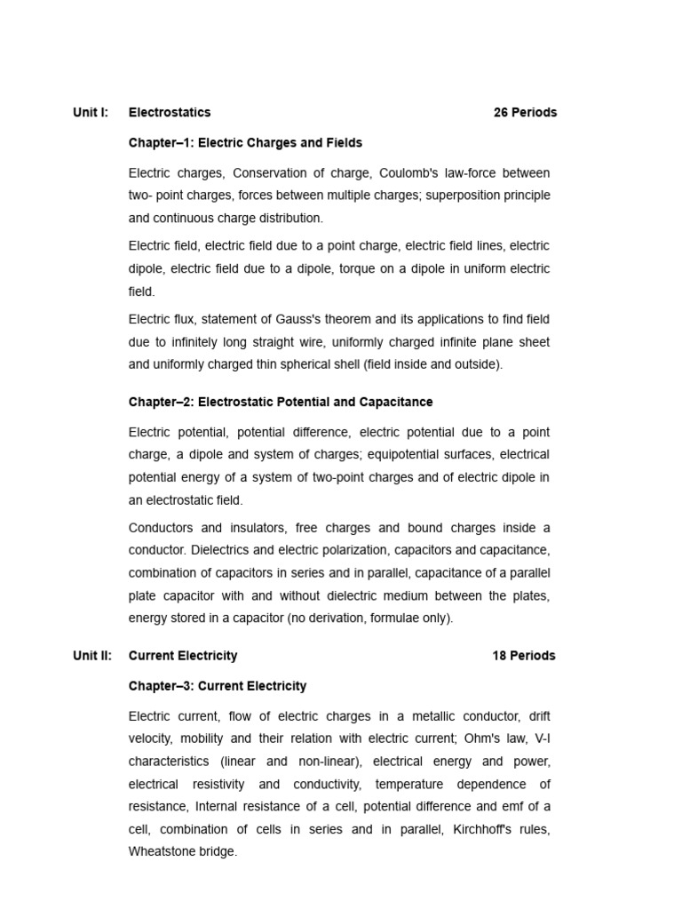12 phy syllabus (1) | PDF | Optics | Magnetic Field