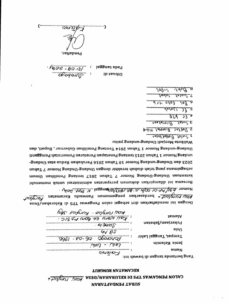 Surat Pendaftaran | PDF