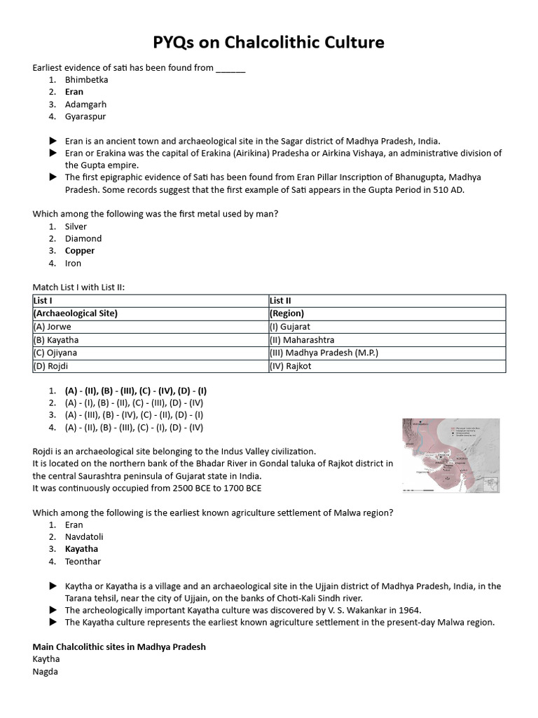 Kayatha Culture and Chalcolithic Sites | PDF | Archaeology