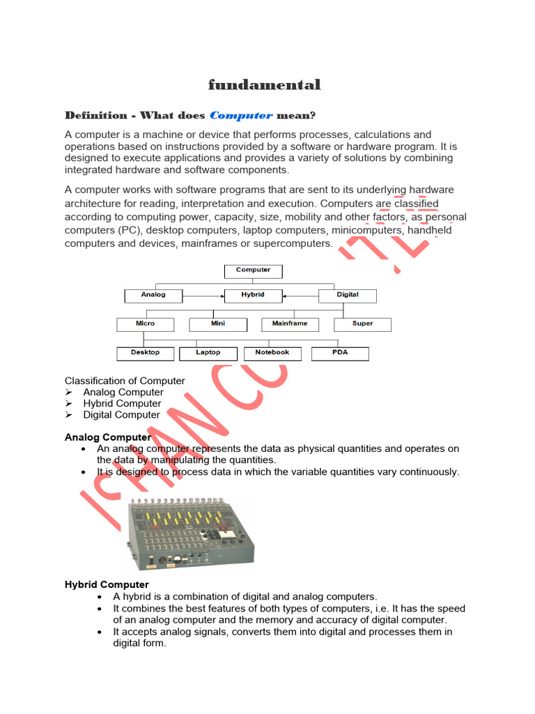 Computer Fundamental ENGLISH PDF | PDF | Read Only Memory | Computer ...