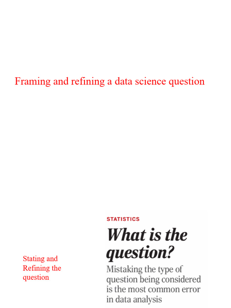 Framing and Refining A Data Science Question | PDF | Cohort Study ...