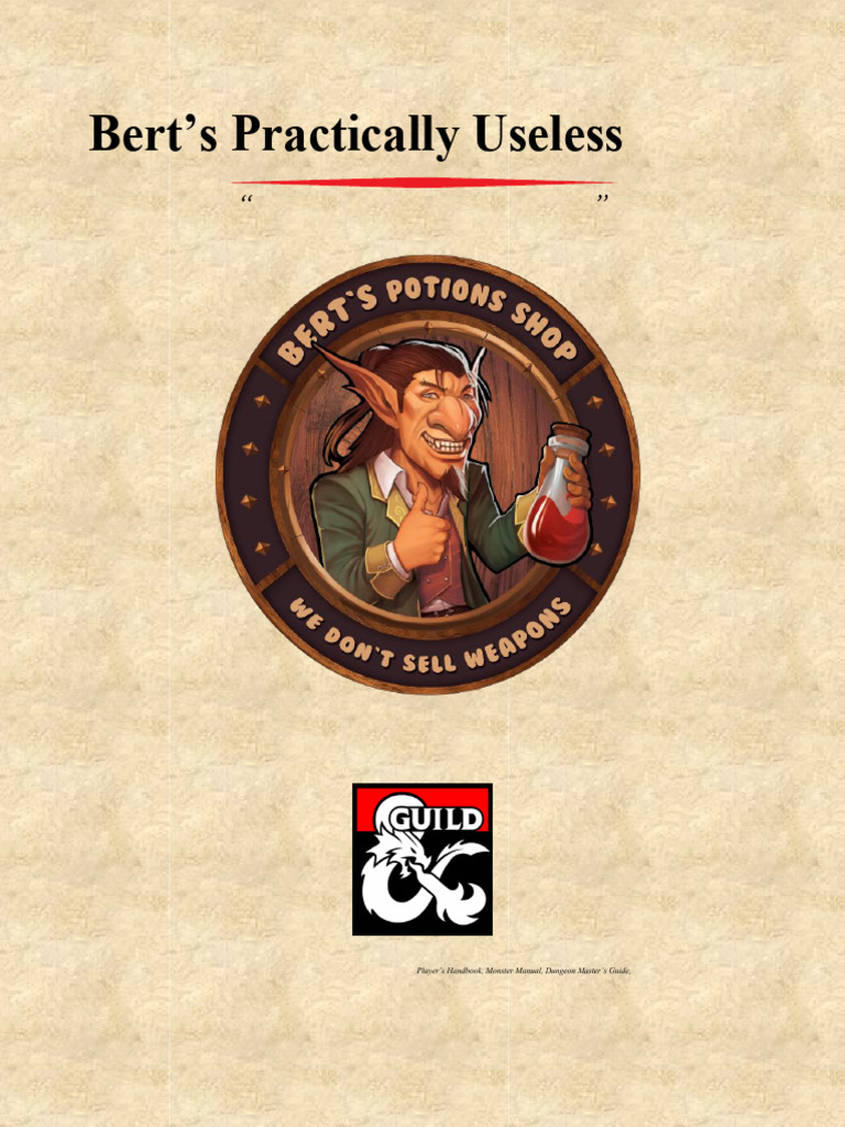 Berts Practically Useless Items | PDF | Wizards Of The Coast | Dungeons & Dragons