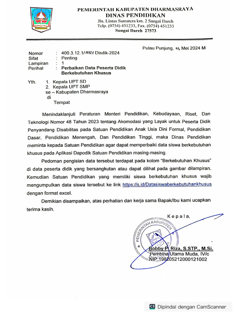 2030 - Perbaikan Data PD Berkebutuhan Khusus | PDF