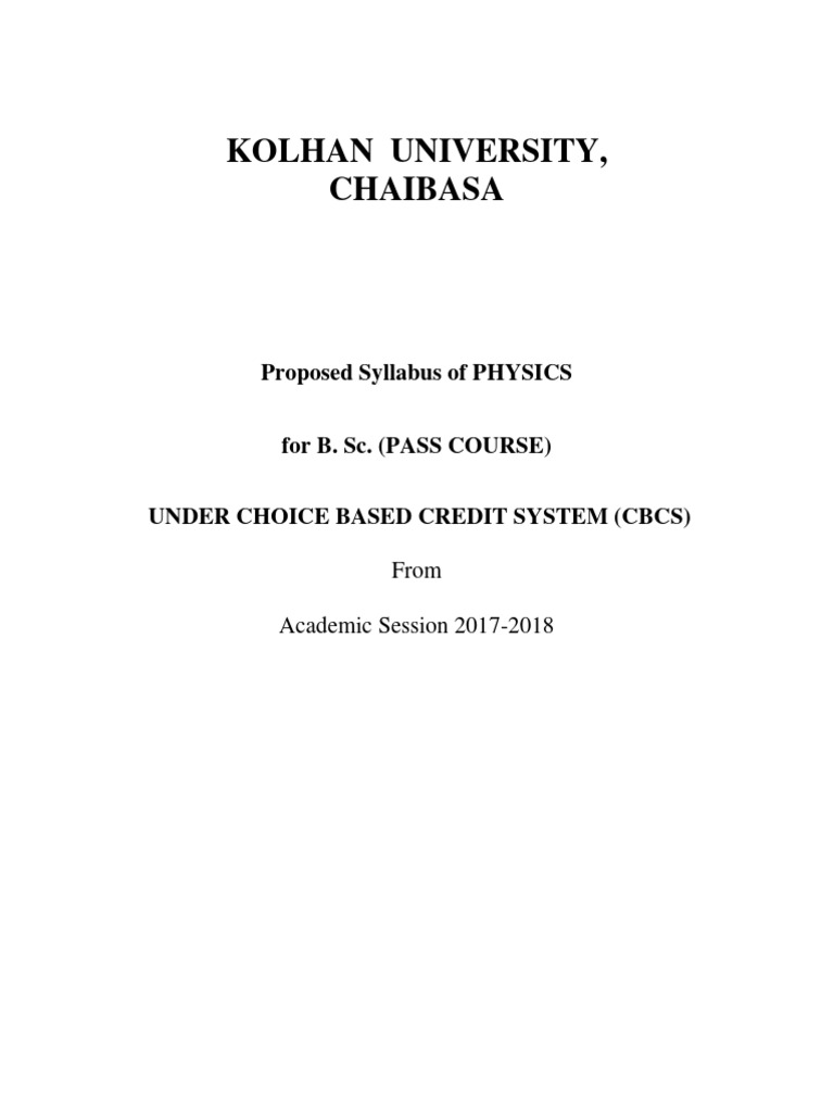 Physics Syllabus For UG Pass Course | PDF | Earth | Solar Power