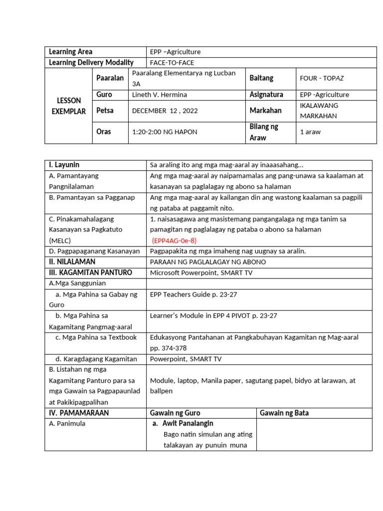 Dlp-Epp Agriculture4 105910 | PDF