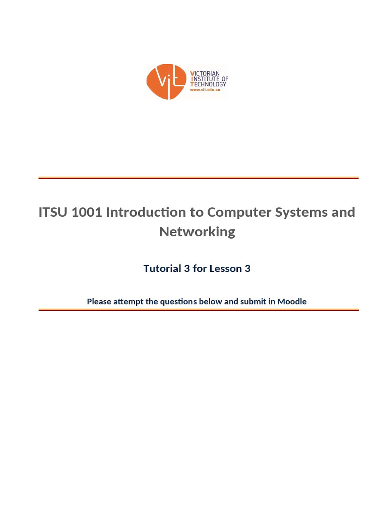 ITSU1001 Lesson 3 - Activity | PDF | Computer Data | Computing