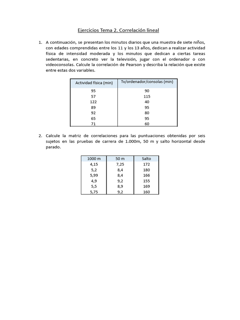 Ejercicios Tema 2. Enunciados | PDF