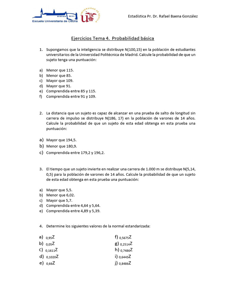 Ejercicios Tema 4 | PDF