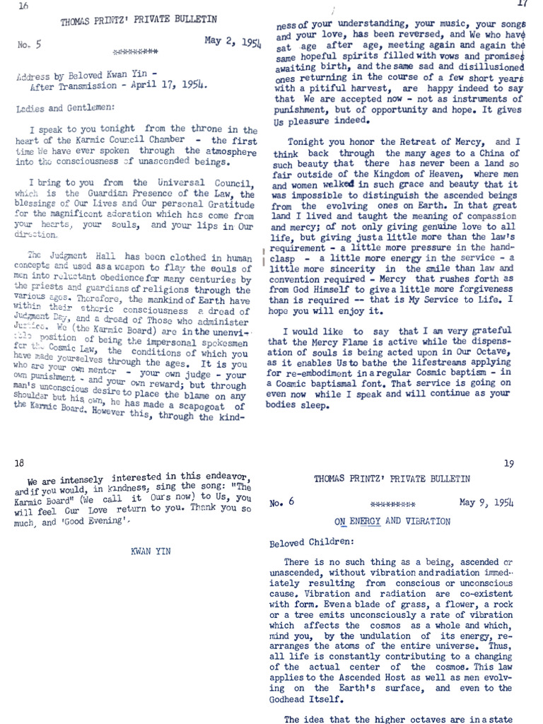 Thomas Printz' Private Bulletin - 1954 - Vol. 03 - 05 | PDF | Religious ...