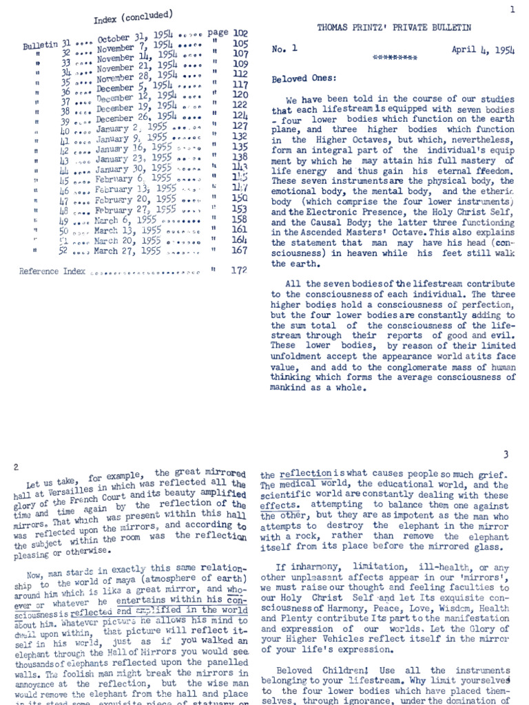 Thomas Printz' Private Bulletin - 1954 - Vol. 03 - 01 | PDF | Religious ...