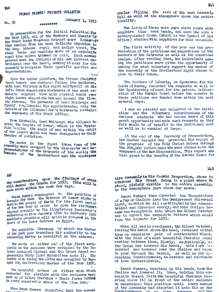 Thomas Printz' Private Bulletin - 1953 - Vol. 01 - 30 | PDF | Eucharist