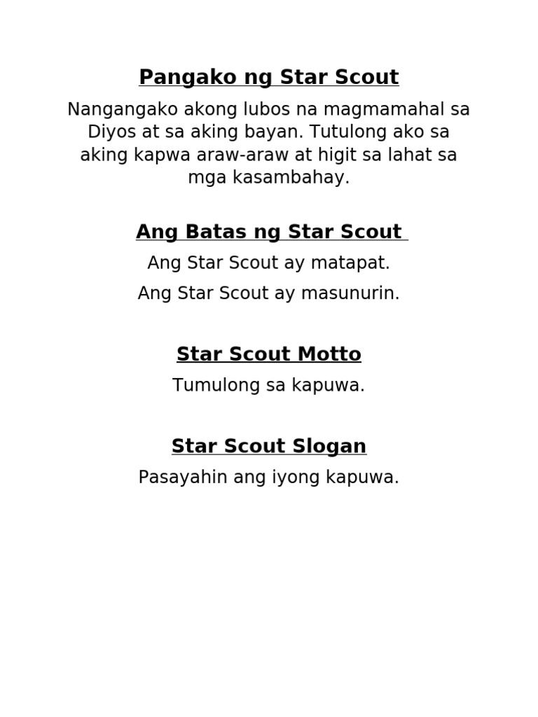 Pangako NG Star Scout | PDF