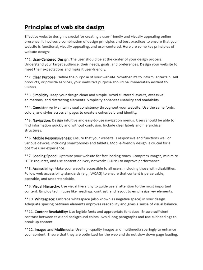 8-Principles of Website Design | PDF | Websites | Web Design