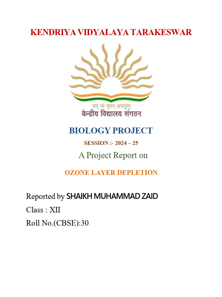 Ozone Layer Depletion Investigatory Project | PDF | Ozone Depletion ...
