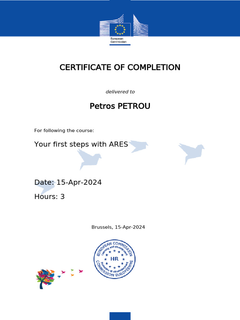 Completion Certificate - ARES | PDF