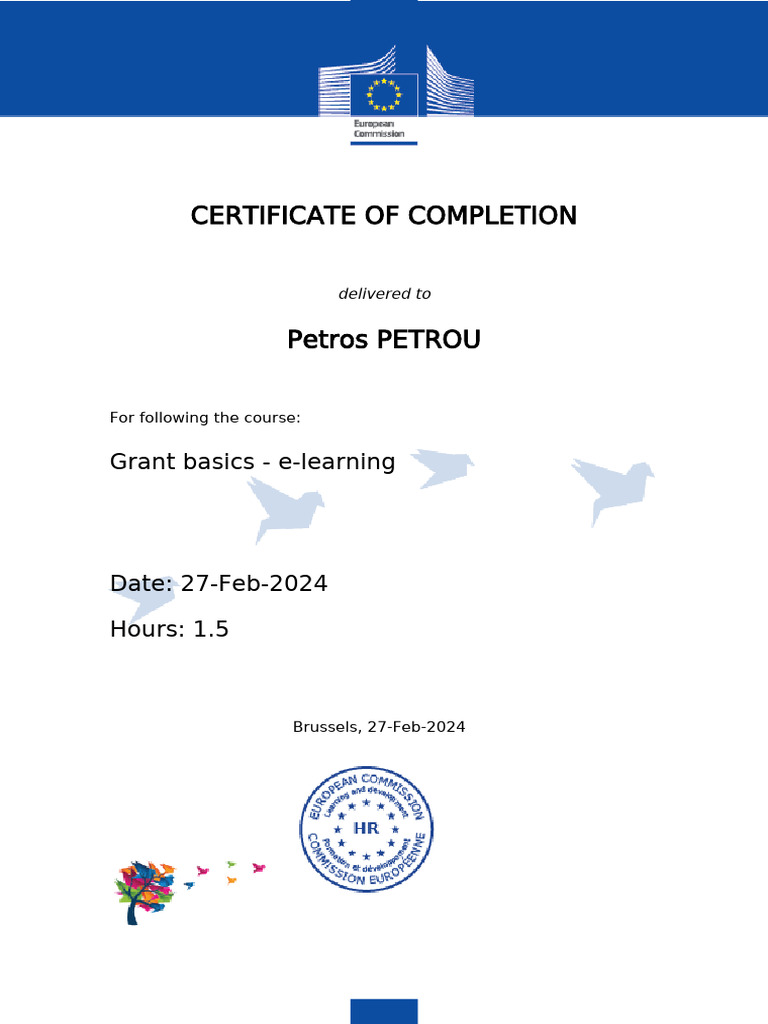 Grant Basics Completion Certificate 2024 | PDF