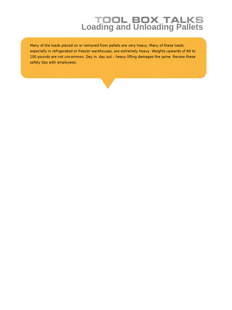 Loading and Unloading Pallets | PDF