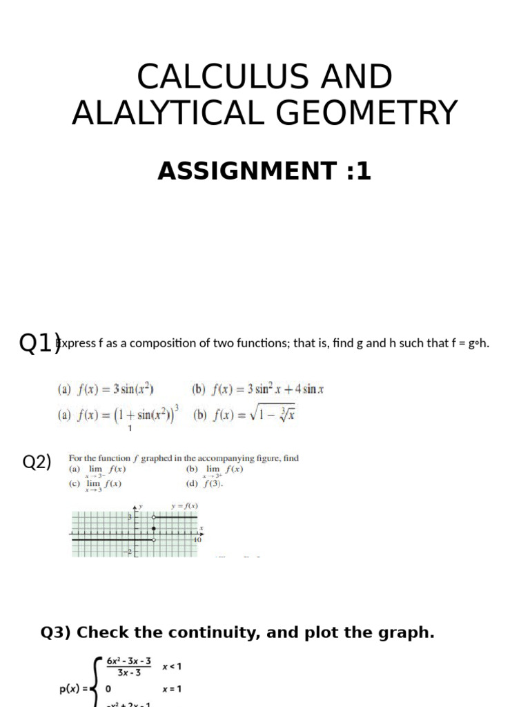 CALCULUS AND ALALYTICAL GEOMETRY Assignment 1 06102024 095638pm | PDF | Science & Mathematics