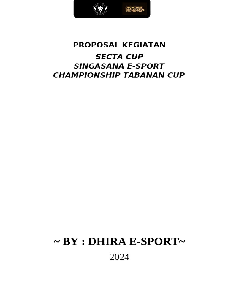 Kerangka Proposal SECTA CUP I | PDF