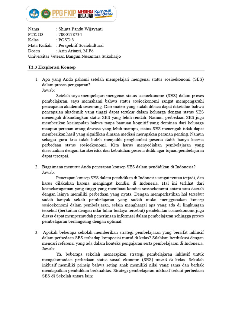 T2.3 Eksplorasi Konsep Perspektif Sosiokultural - Shinta Pandu Wijayanti | PDF