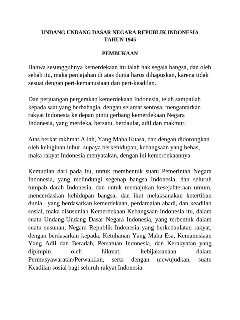 UUD 1945: Dasar Kemerdekaan Indonesia | PDF | Politik | Perjalanan