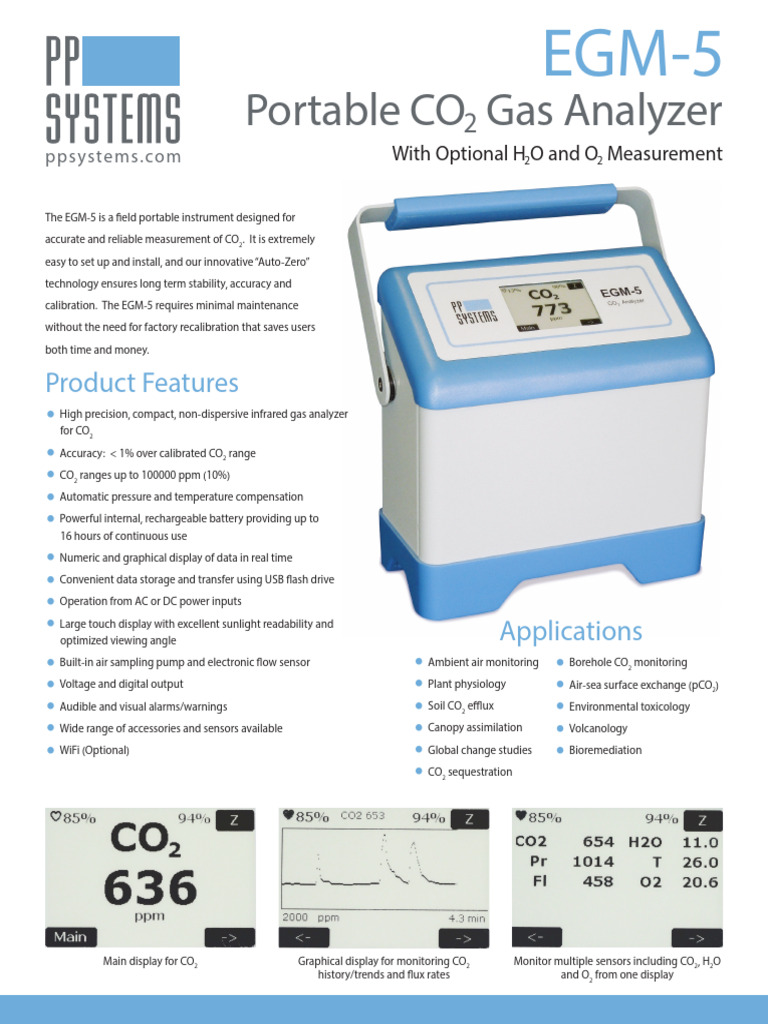 ANALIZADOR DE GAS PP SYSTEMS EGM- | PDF | Metrology | Measuring Instrument
