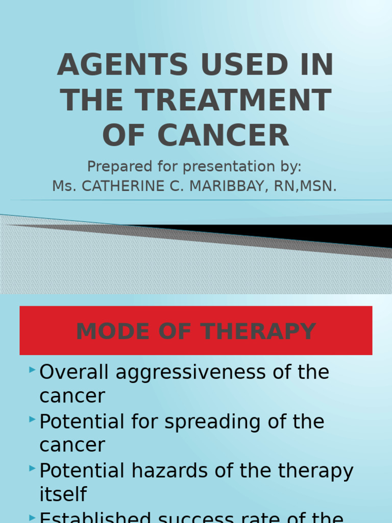 C AGENTS USED IN THE TREATMENT OF CANCER | PDF | Chemotherapy | Cancer
