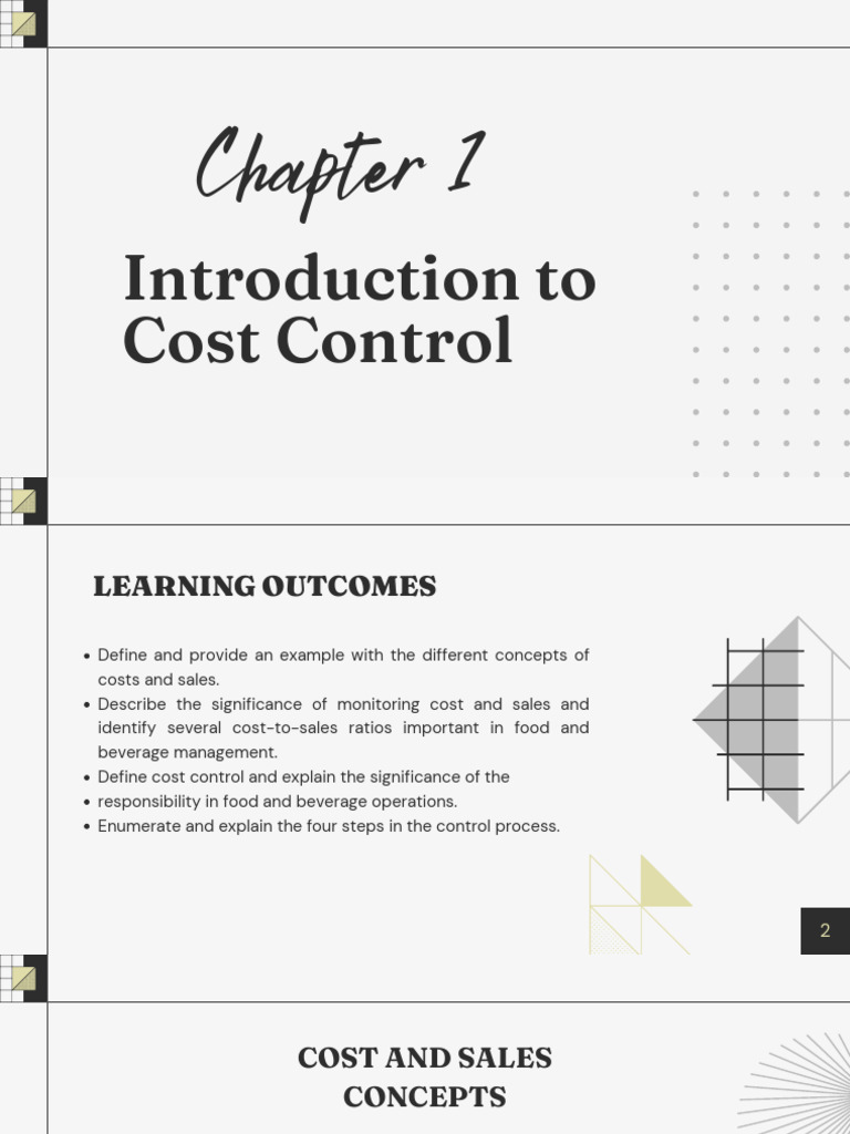 Chapter 1 FB Cost Control | PDF | Cost Accounting | Cost