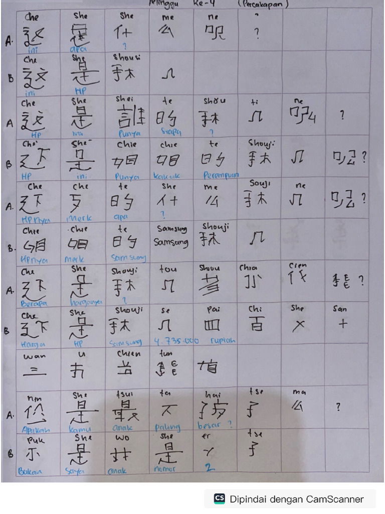 Tugas Mandarin | PDF