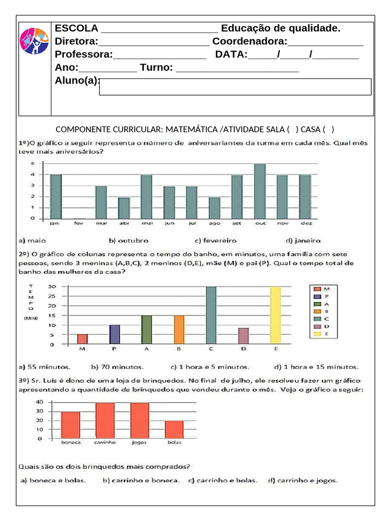 Ativ. 3 Semana de Outubro Mat. 6º Ano | PDF