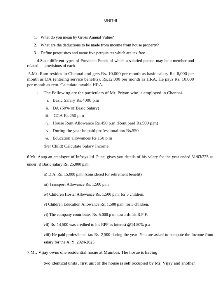UNIT 2 Income Tax | PDF