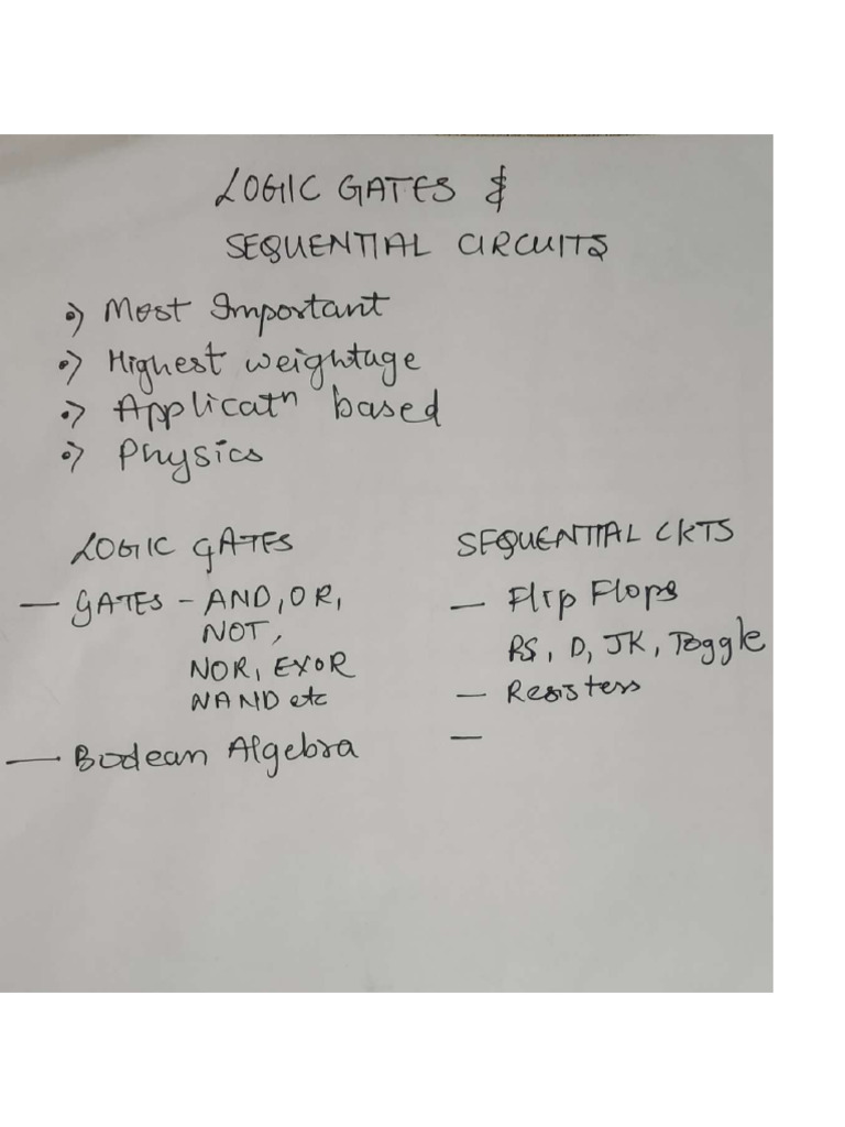 Logic Gates and Sequential Circuits NOTES | PDF