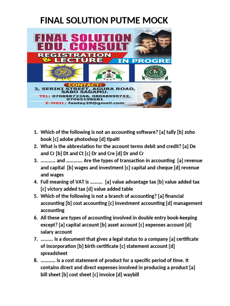 Commercial Final Solution Putme | PDF | Economic Equilibrium | Demand
