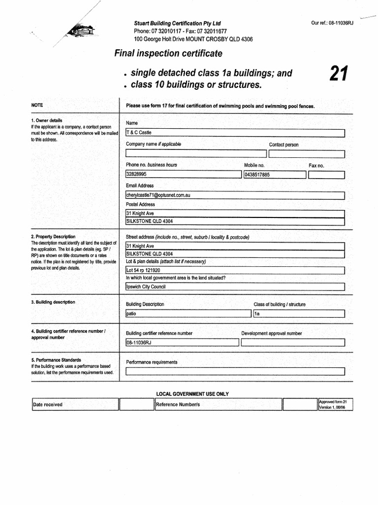 Deck Certification Docs | PDF