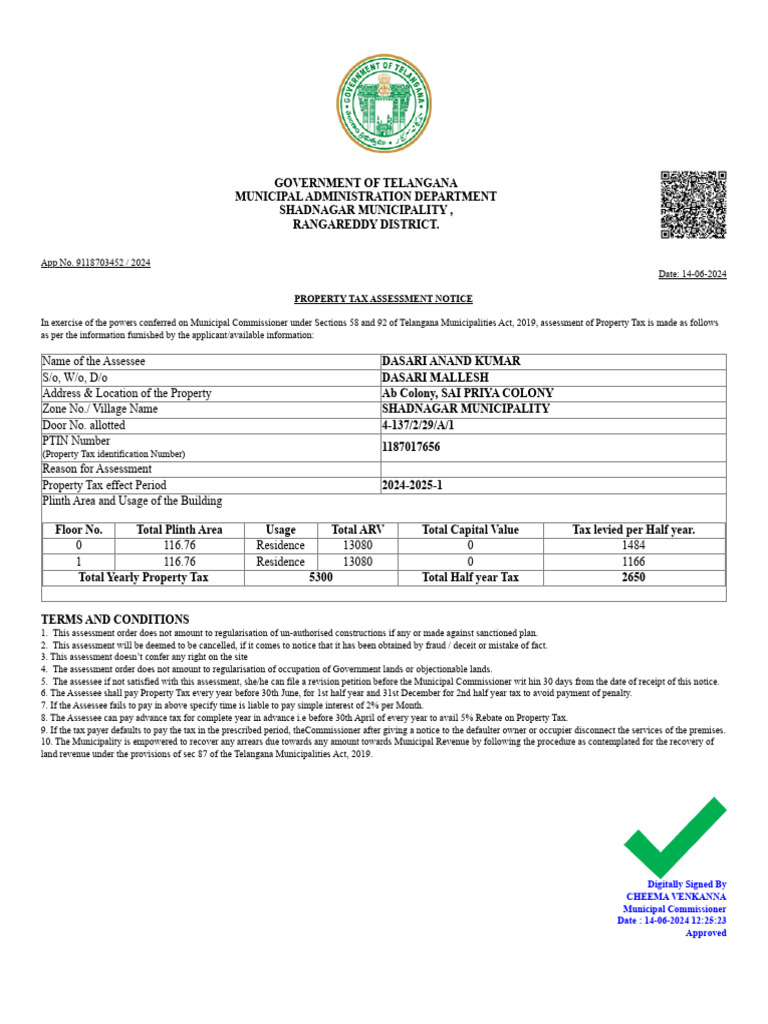 Property Tax Assessment Notice | PDF | Property Tax | Taxes