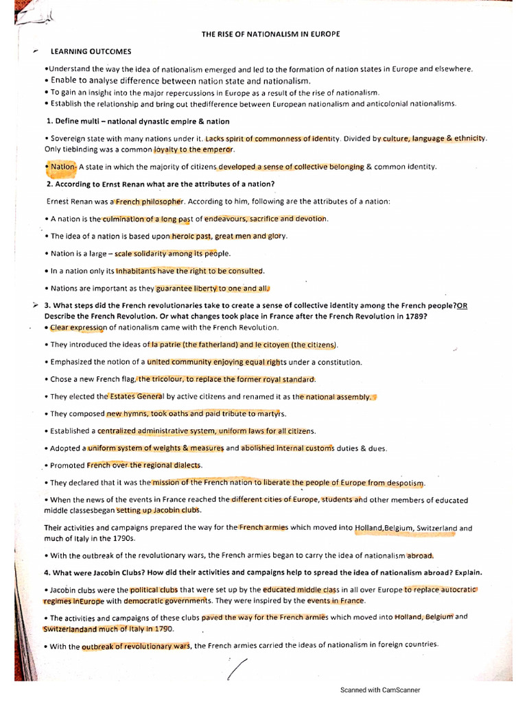 Nationalism in Europe Notes | PDF