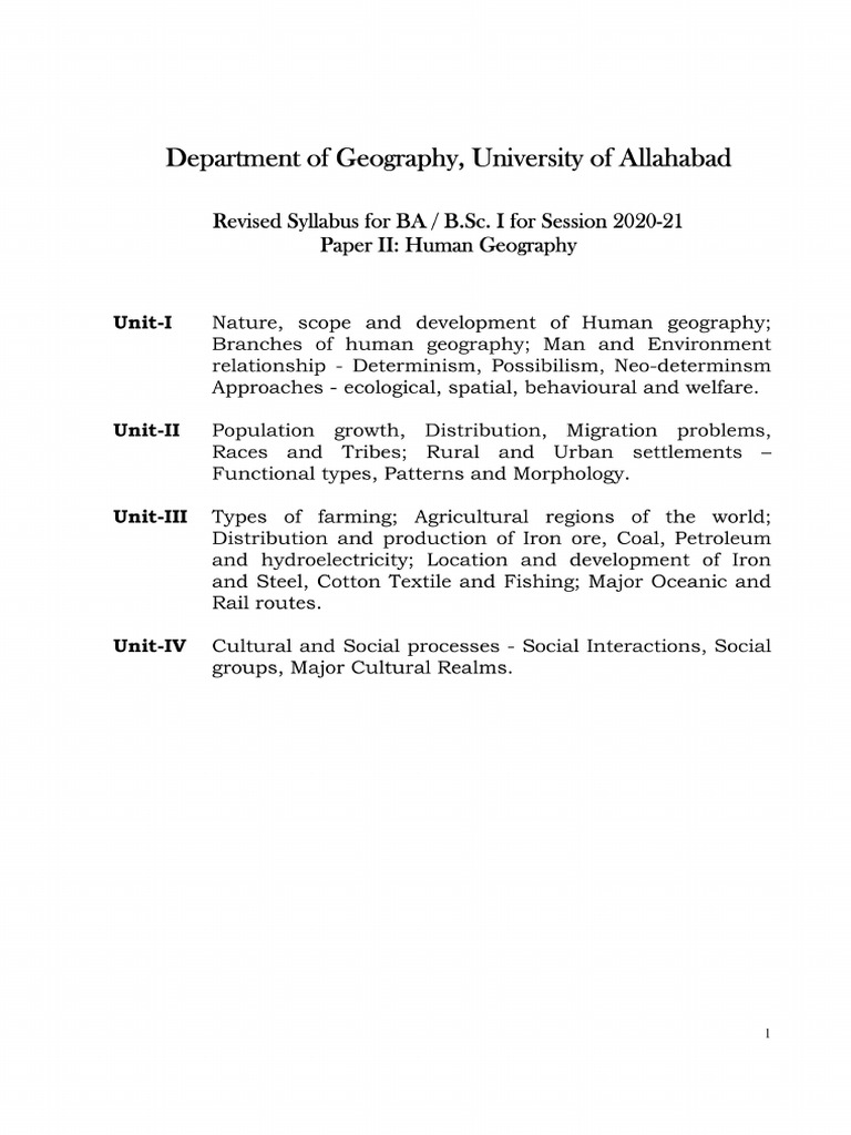 B.A. Part 1 Syllabus (2024-25) | PDF