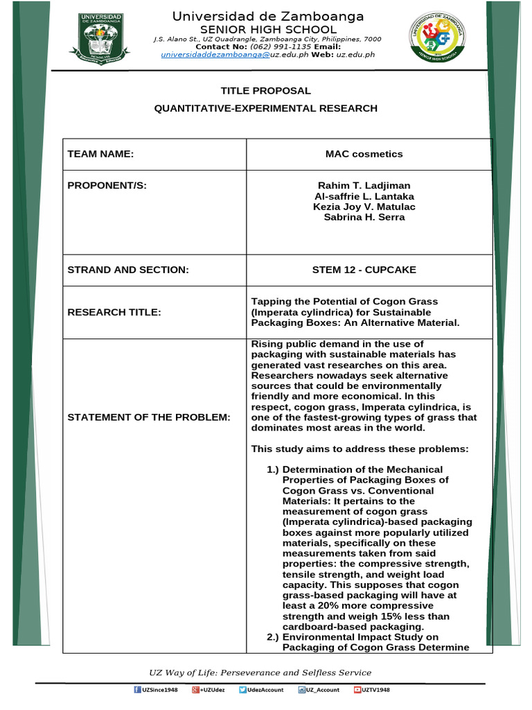 Cogon Grass for Sustainable Packaging | PDF | Packaging And Labeling ...