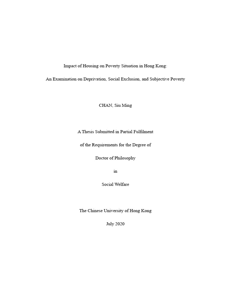 2020 - Chan Siu Ming-2 | PDF | Quantitative Research | Poverty